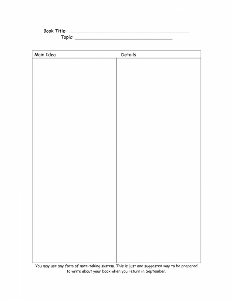 2 column chart graphic organizer - All FREE Printables