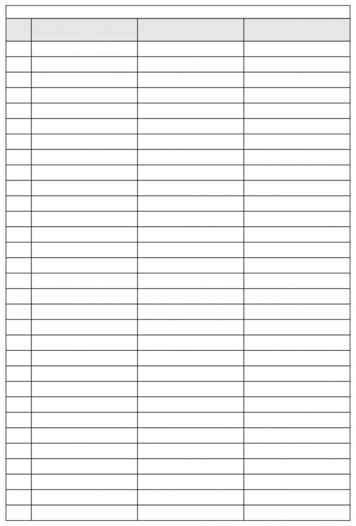 printable blank 3 column chart with lines - All FREE Printables