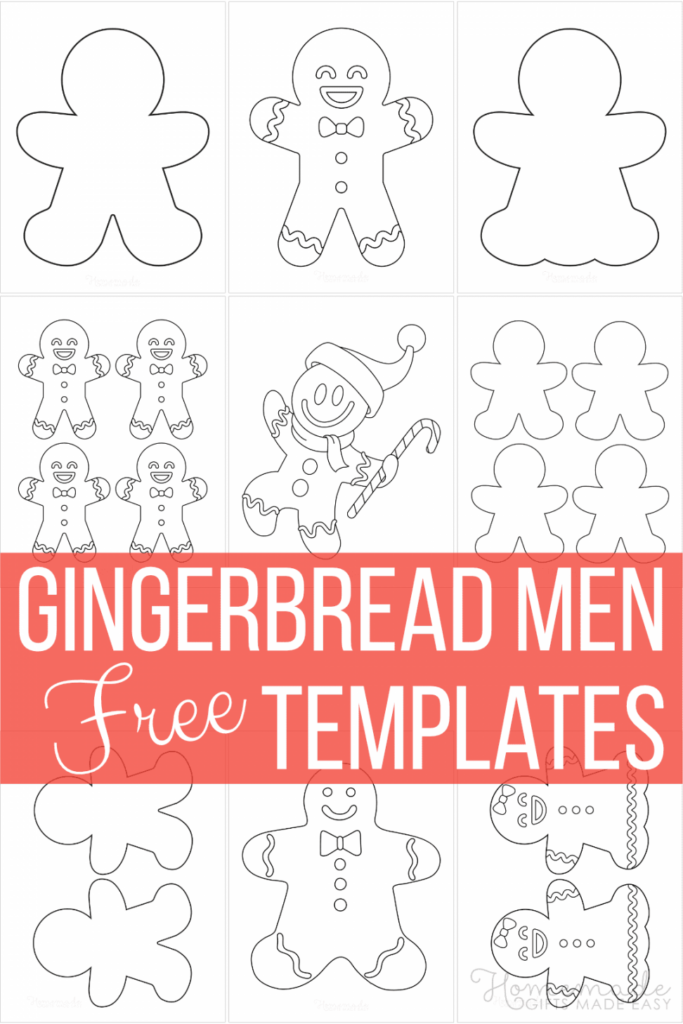 gingerbread outline template - All FREE Printables
